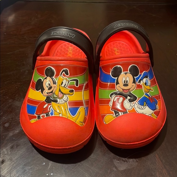 Disney | Shoes | Disneys Mickey Mouse And Friends Kids Red Clogs | Poshmark